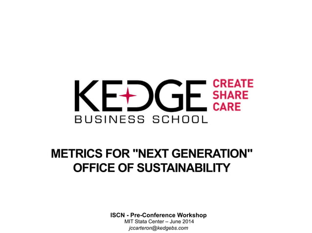 Jean-Christophe Carteron: Metrics for "Next Generation" Office of ...