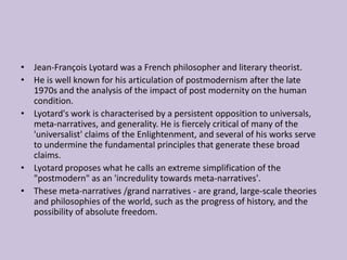 Jean françois lyotard | PPTX