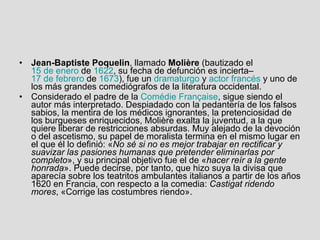 Jean Baptiste Poquelin, Mas Conocido Como | PPT