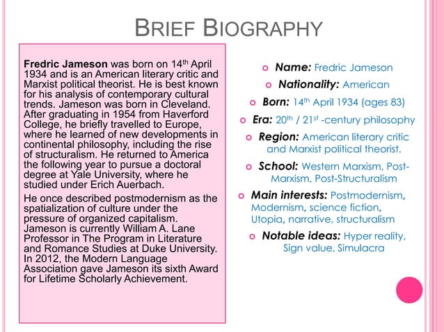 Jean baudrillard profile | PPTX