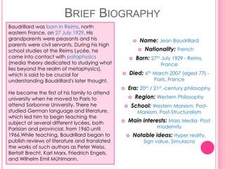 Jean baudrillard profile | PPTX