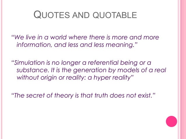 Jean baudrillard profile | PPTX