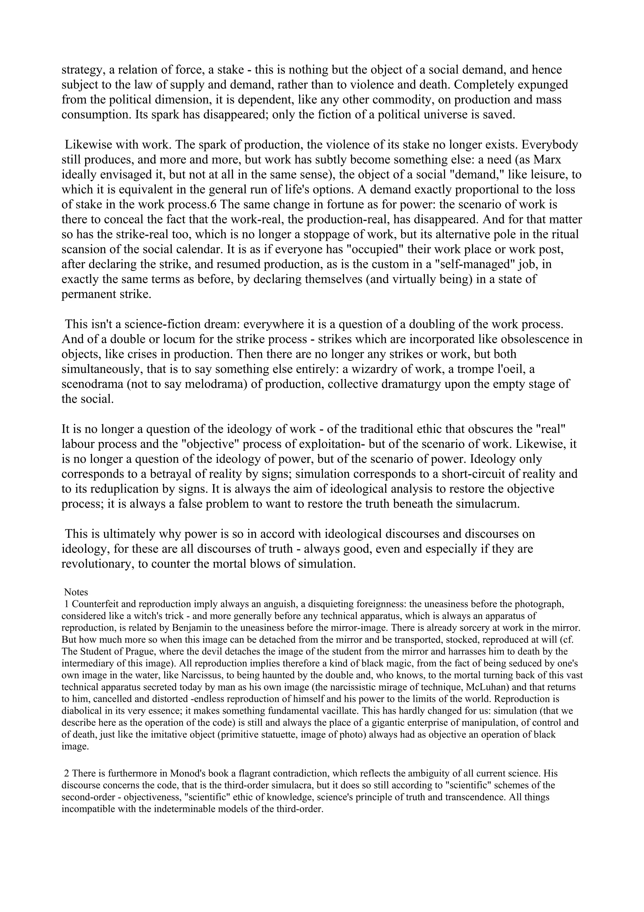 Jean Baudrillard Simulacra And Simulations | DOC