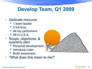 A story of lean IT transformation by Jean Cunningham - European Lean IT ...