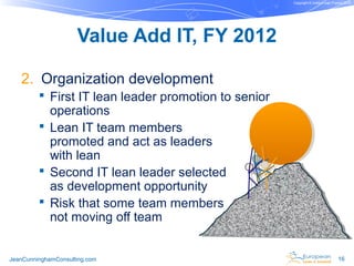 A story of lean IT transformation by Jean Cunningham - European Lean IT ...