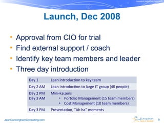 A story of lean IT transformation by Jean Cunningham - European Lean IT ...