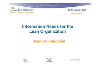 "Information needs for the lean organization" by Jean Cunningham | PDF