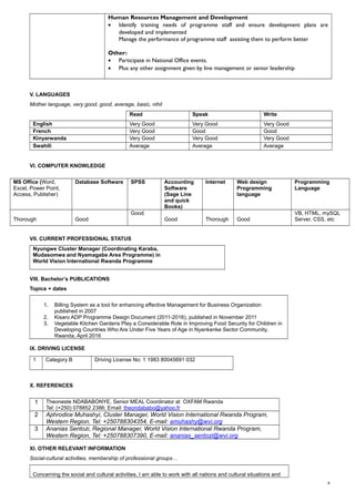 Jean de dieu detailed cv | DOC