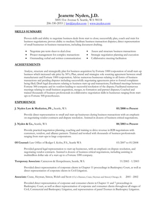 Jeanette Nyden Resume 2009 | PDF