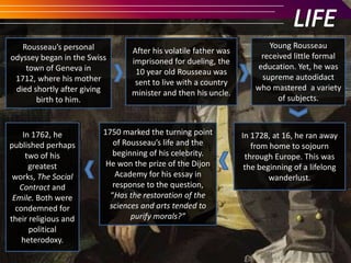 Jean Jacques Rousseau and His Political Philosophy | PPTX