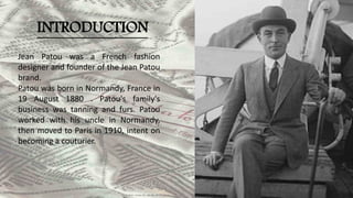 Jean patou - French fashion designer and founder of the Jean Patou ...