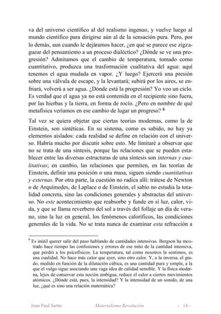 Jean Paul Sartre - Materialismo y revolución. | PDF