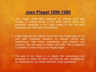 Cognitive Developmental theory ( Jean Piaget) | PPTX