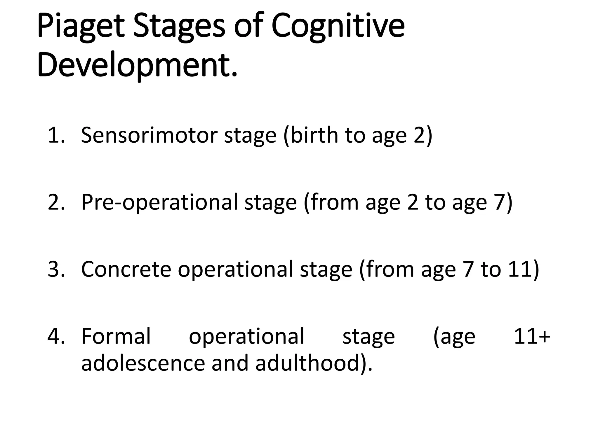 PIAGET COGNITIVE DEVELOPMENT THEORY BY MASTERS IN PSYCHIATRIC NURSING ...