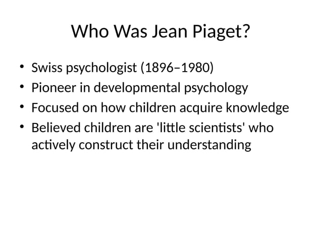 Jean_Piaget presentation slide theory cognitive | PPTX