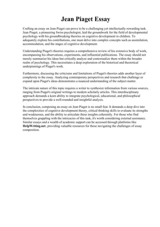 Jean Piaget Essay.pdf