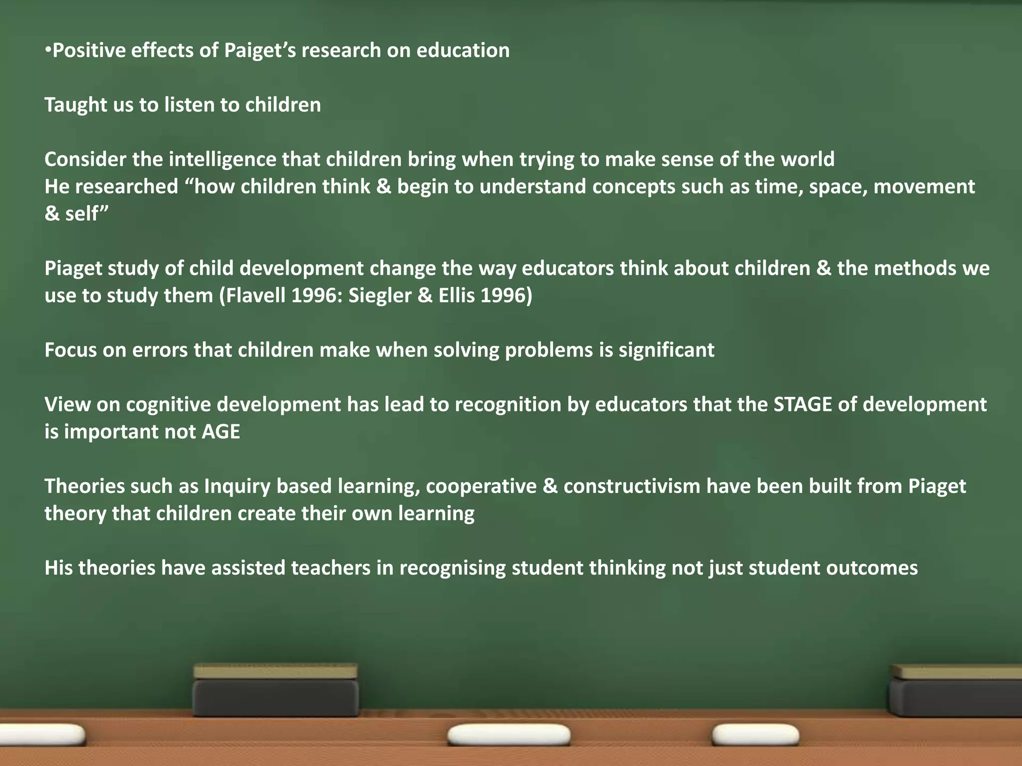Jean piaget cognitive learning theory | PPTX