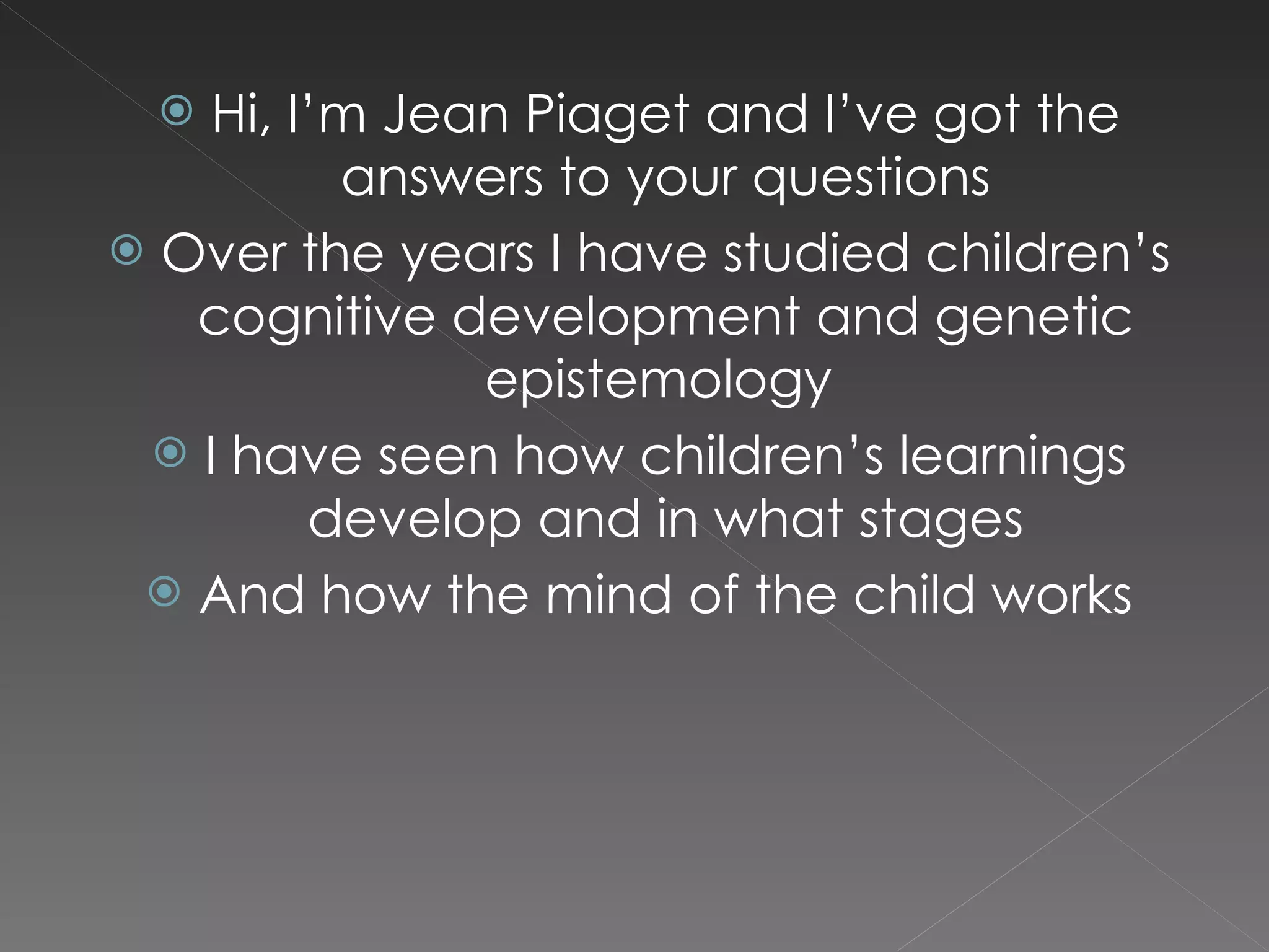 Jean Piaget Presentation | PPT