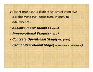 Jean piaget's theory | PDF
