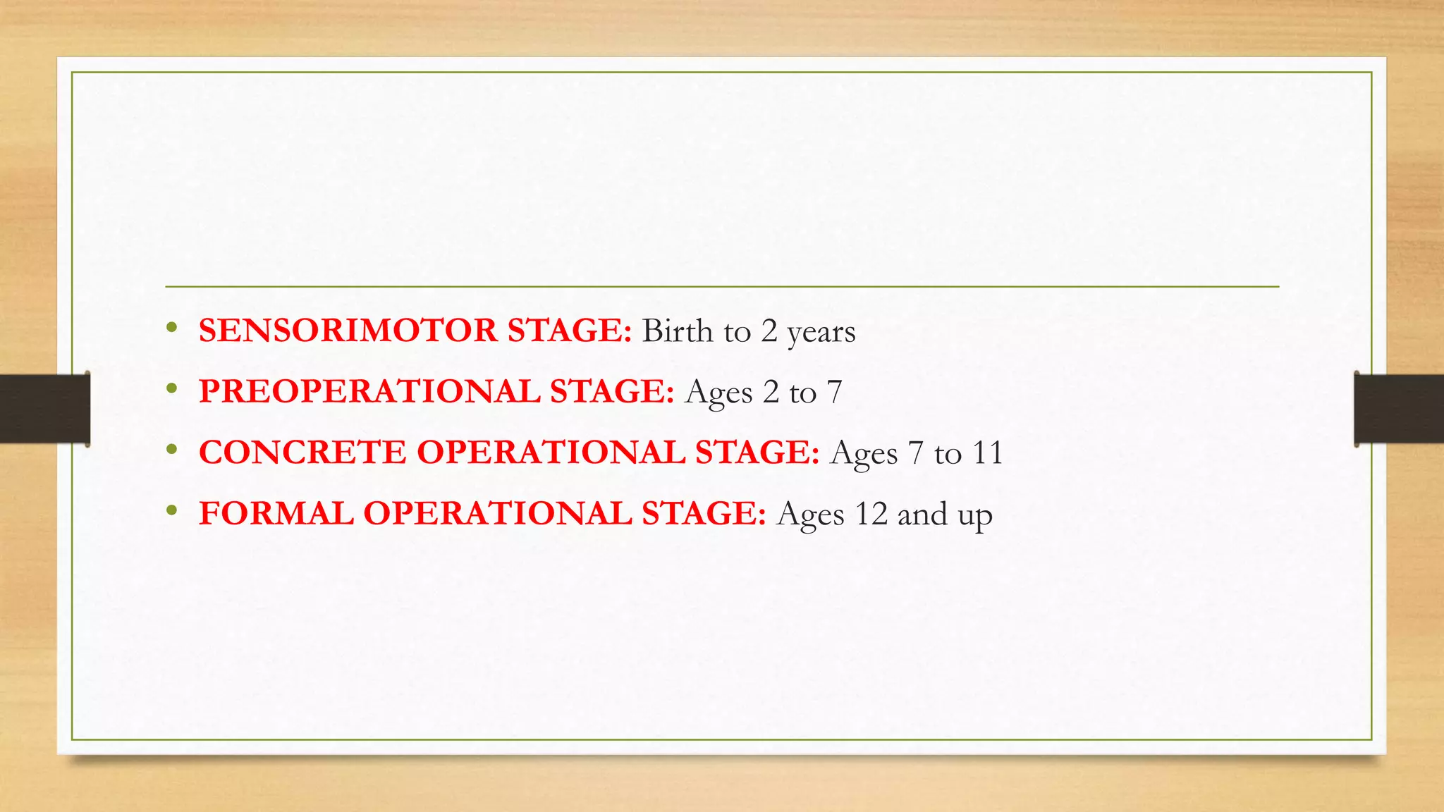 Jean piaget theory of cognitive development | PPT