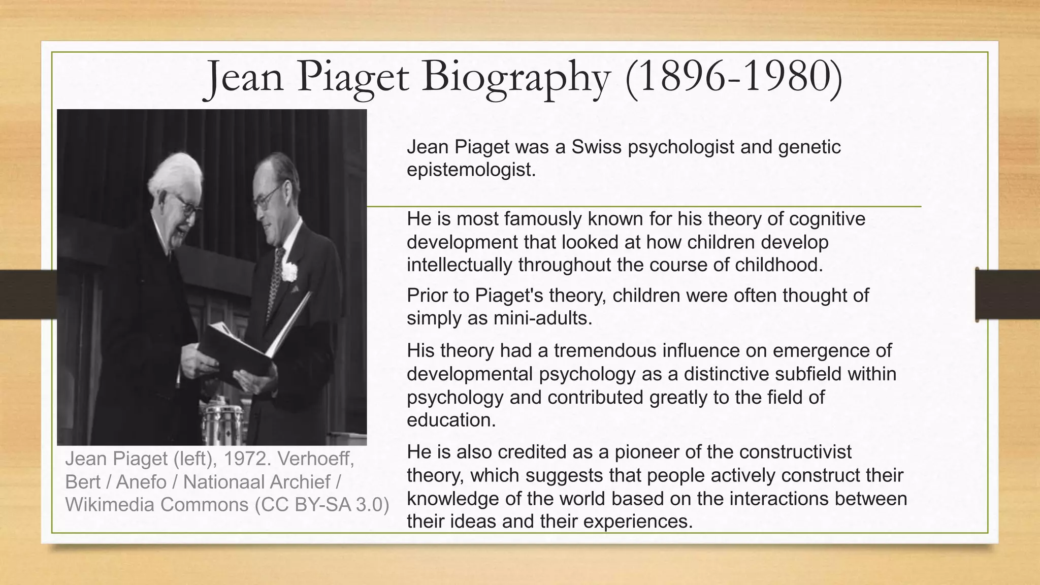 Jean piaget theory of cognitive development | PPT