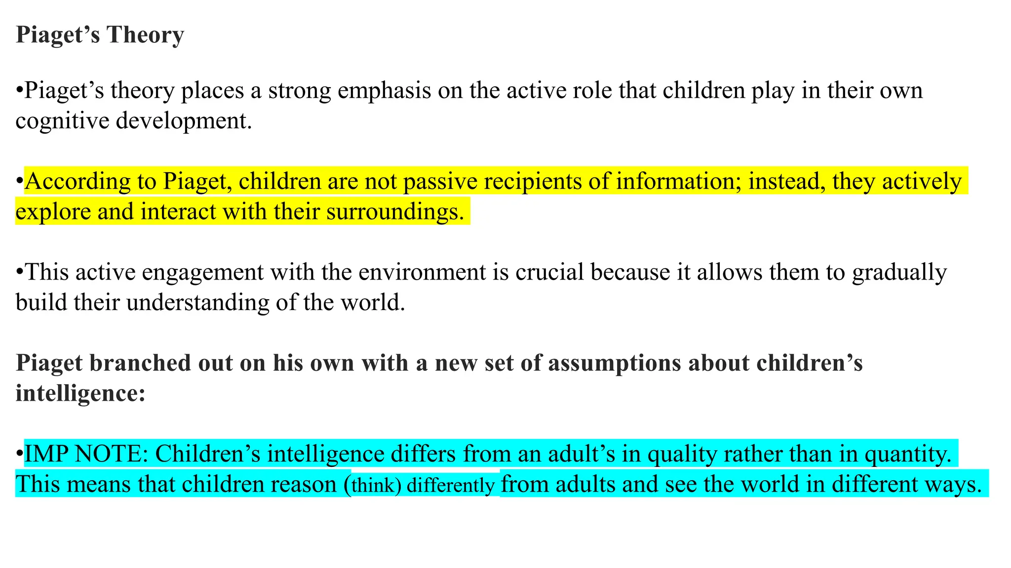 Jean Piaget is famous for his theories regarding changes in cognitive ...