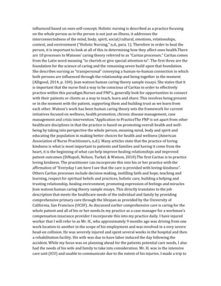 Jean watson human caring theory sample essays.docx