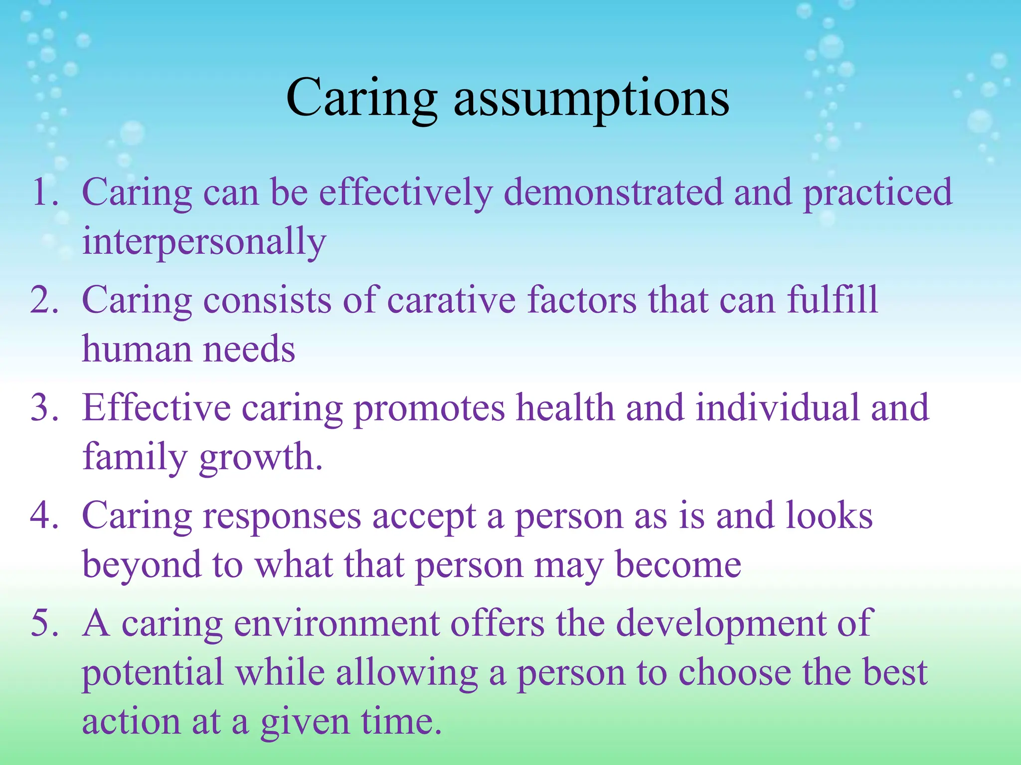 **Jean Watson's Theory of Human Caring** | PPT