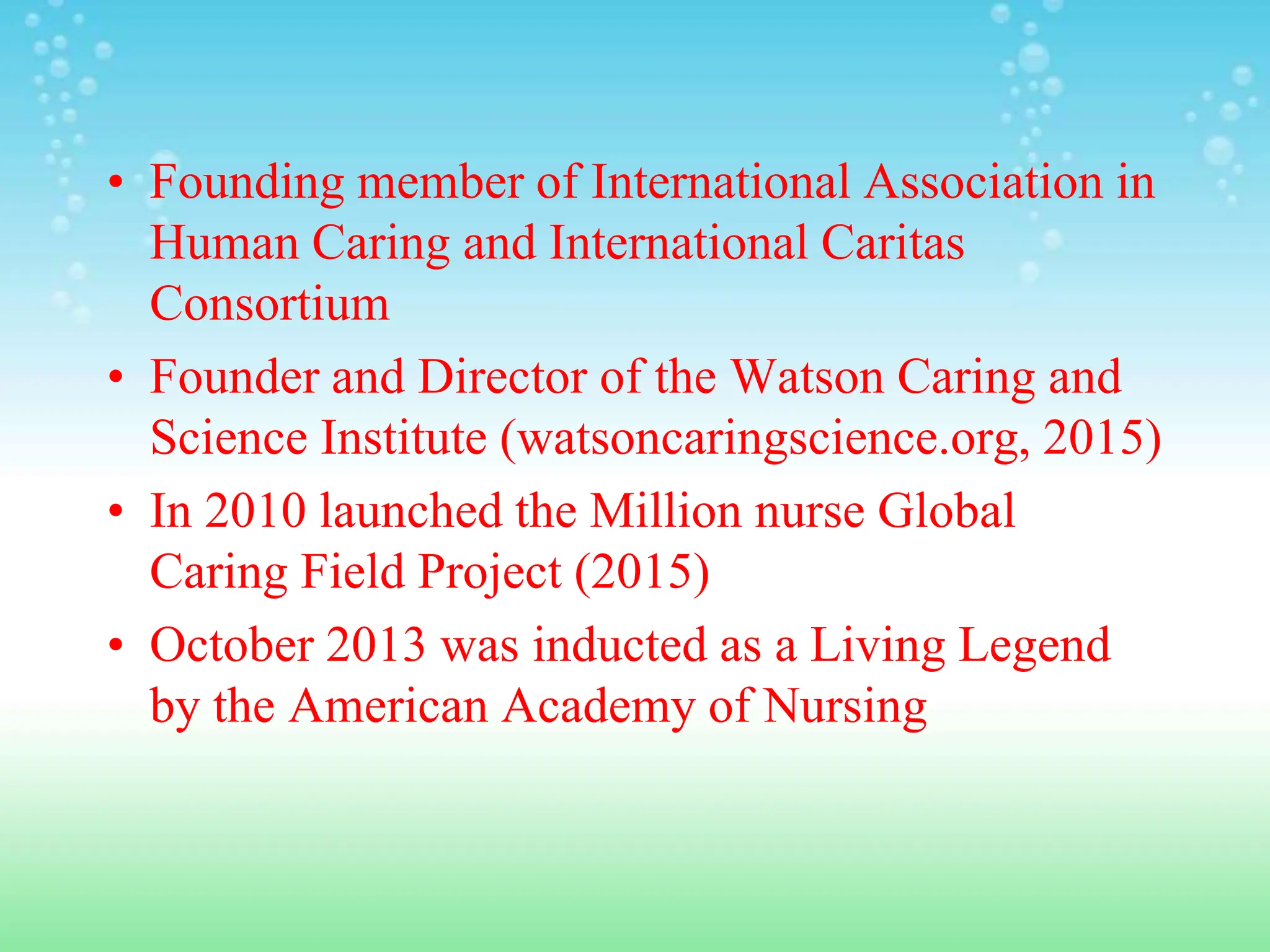 **Jean Watson's Theory of Human Caring** | PPT