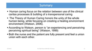 Jean watson's theory of human caring | PPTX