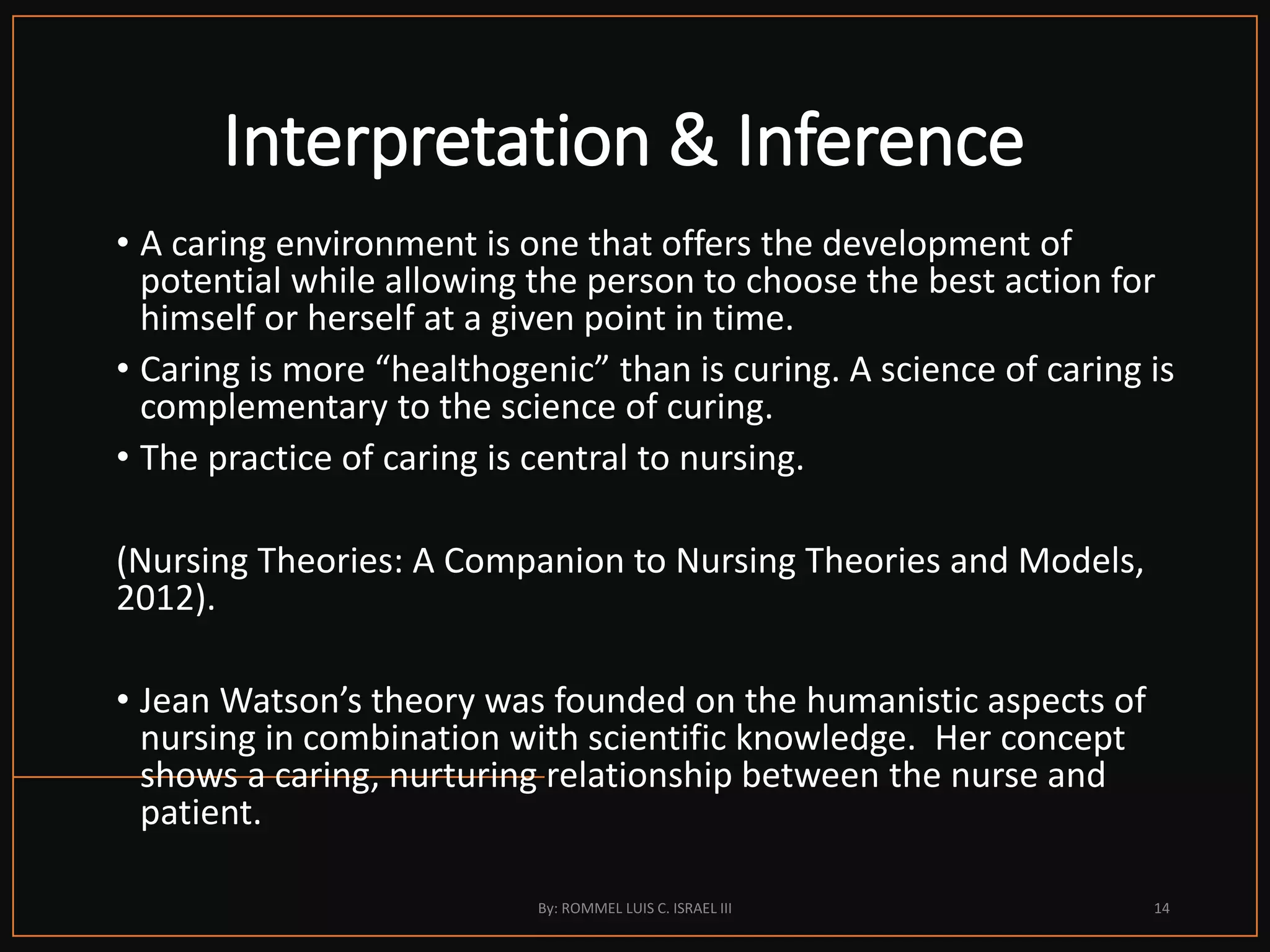 JEAN WATSON THEORY OF HUMAN CARING | PPTX