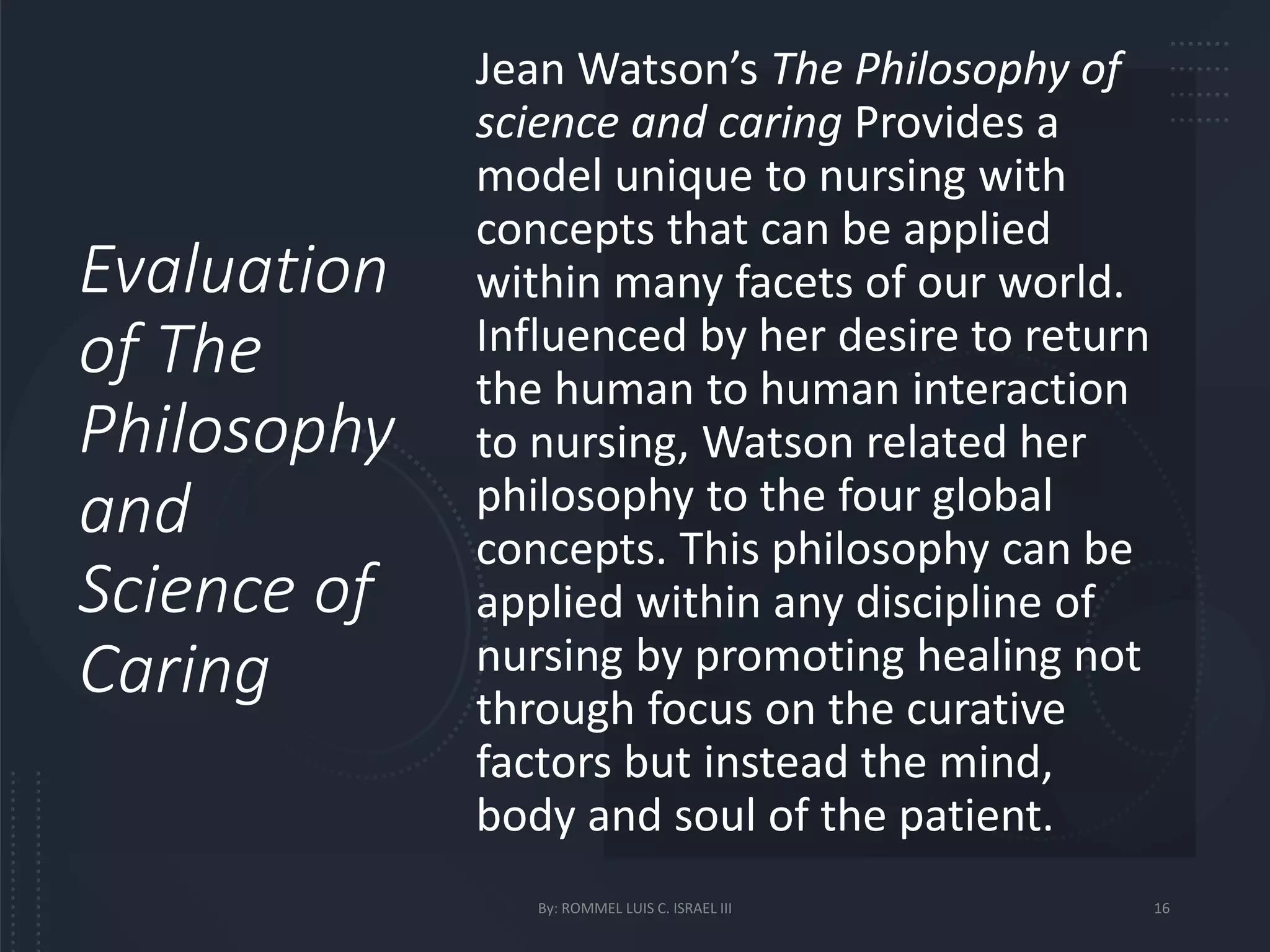 JEAN WATSON THEORY OF HUMAN CARING | PPTX
