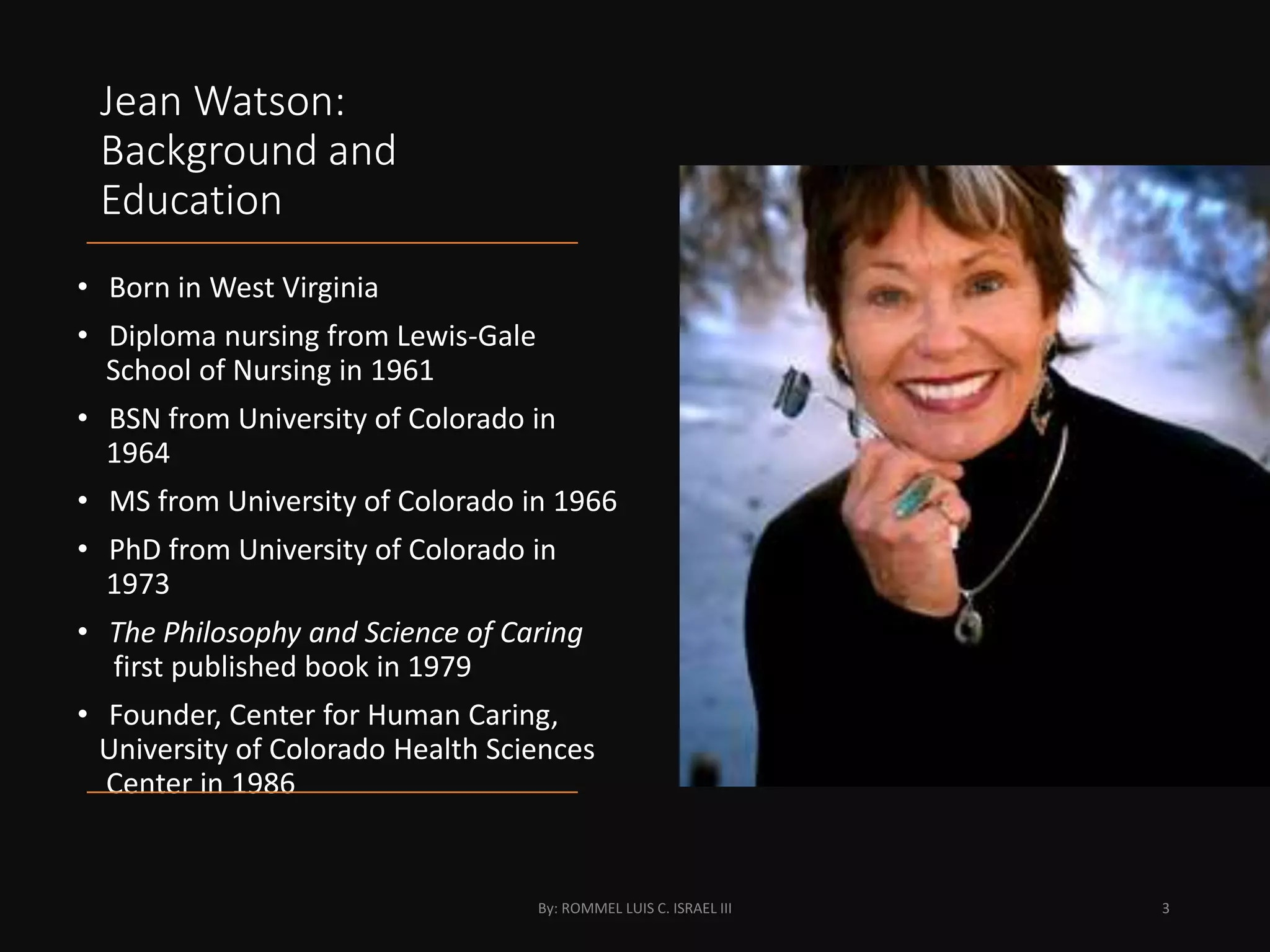 JEAN WATSON THEORY OF HUMAN CARING | PPTX