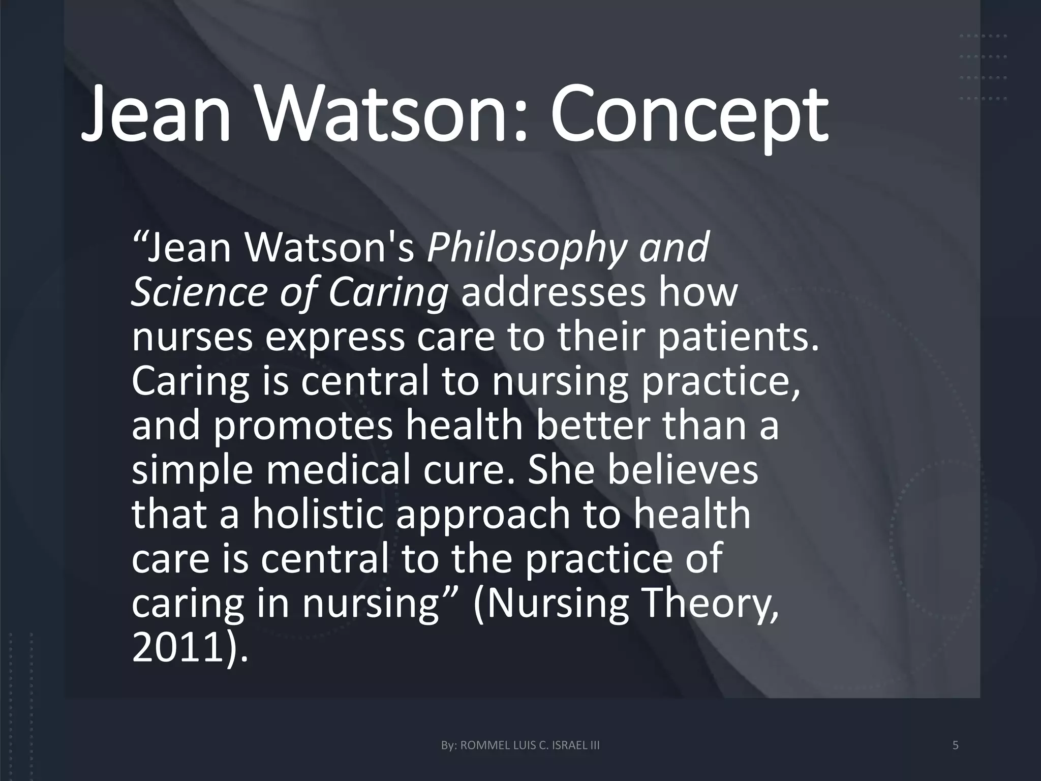 JEAN WATSON THEORY OF HUMAN CARING | PPTX
