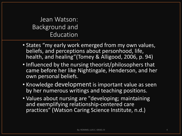 JEAN WATSON THEORY OF HUMAN CARING | PPTX