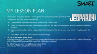 Jeopardy! SMART Board Lesson | PPTX