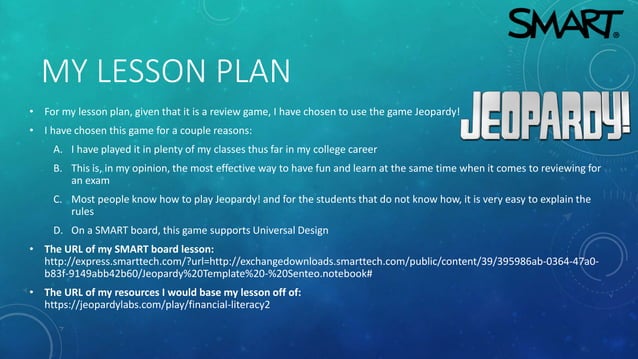 Jeopardy! SMART Board Lesson | PPT