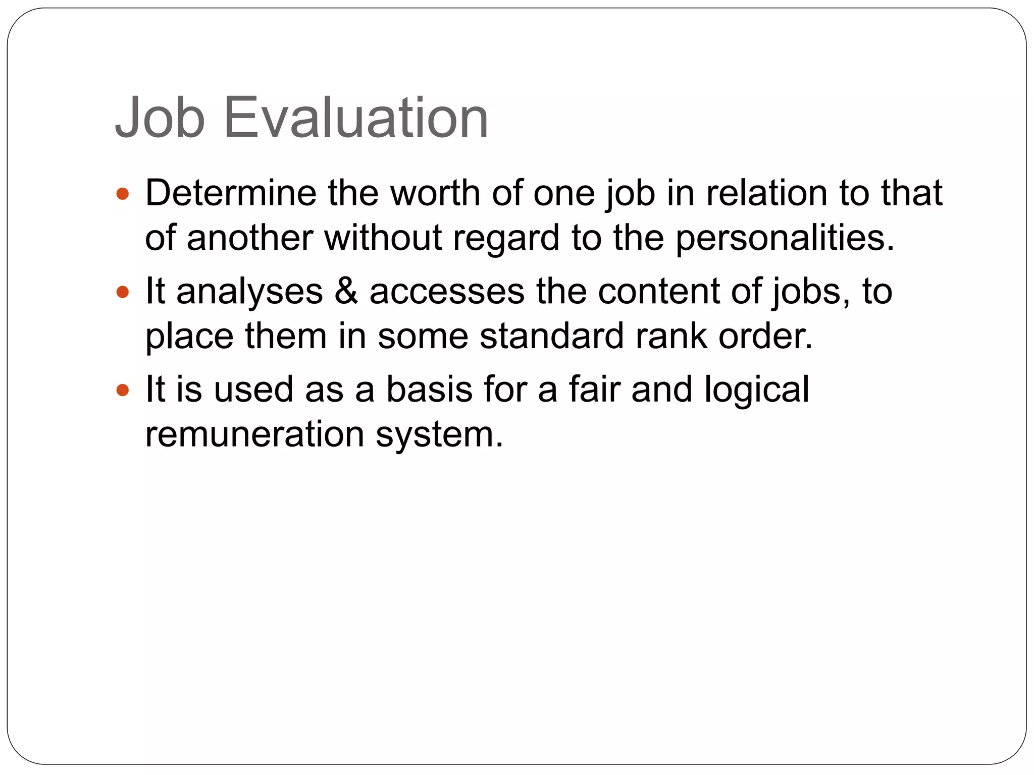Job evaluation & compensation - human resource management | PPTX