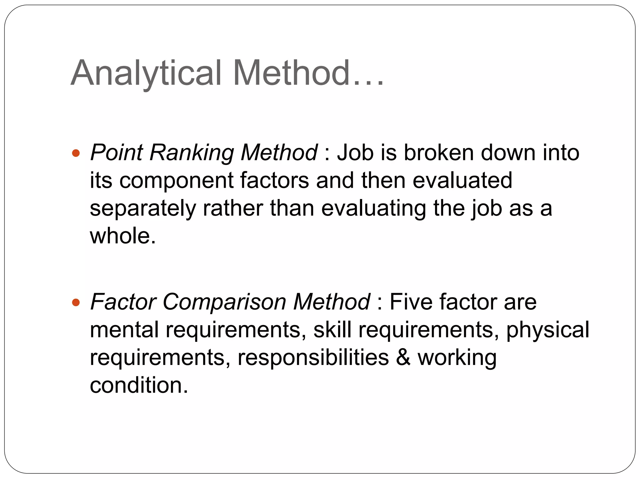 Job evaluation & compensation - human resource management | PPTX