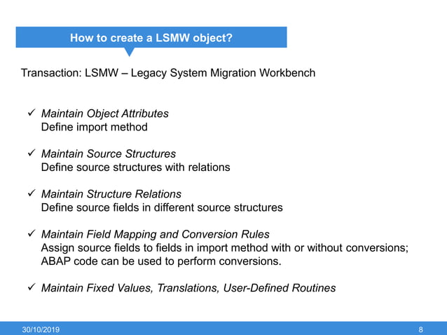 Sap Legacy System Migration Workbench Lsmw Introduction Pdf Computer Software And