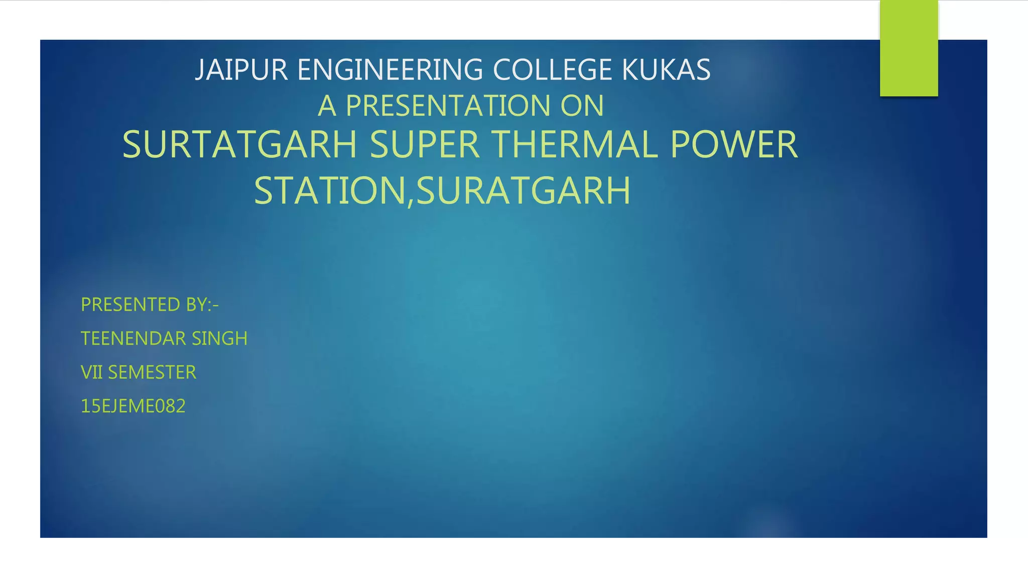 Suratgarh Super Thermal Power Station Ppt
