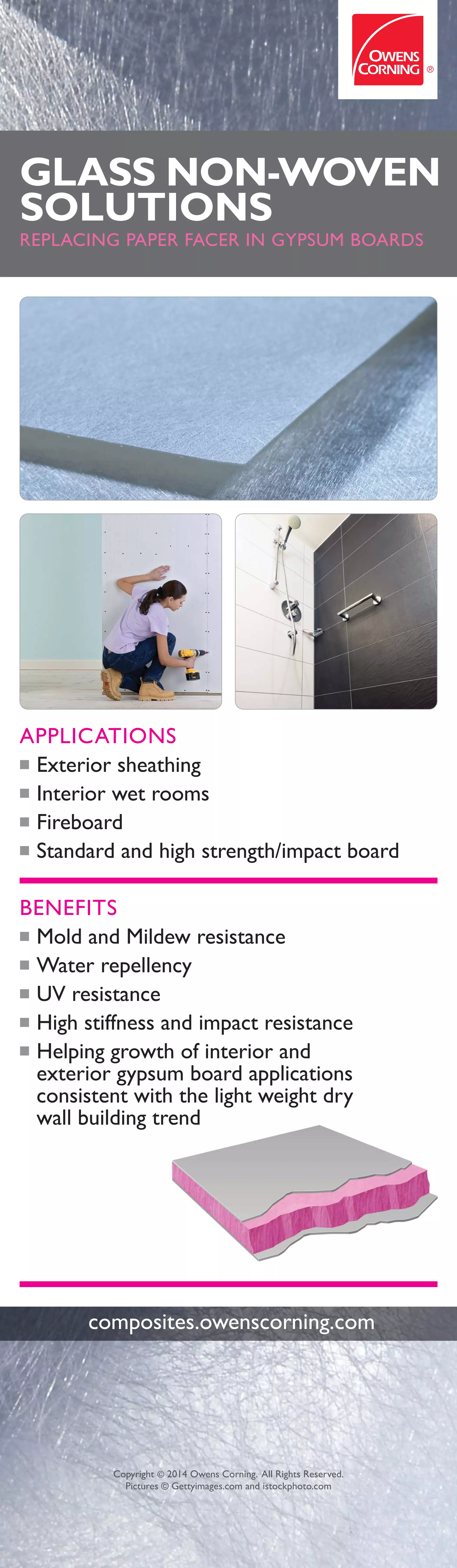 Owens Corning product panel_Glass non-woven solutions for gypsum board ...