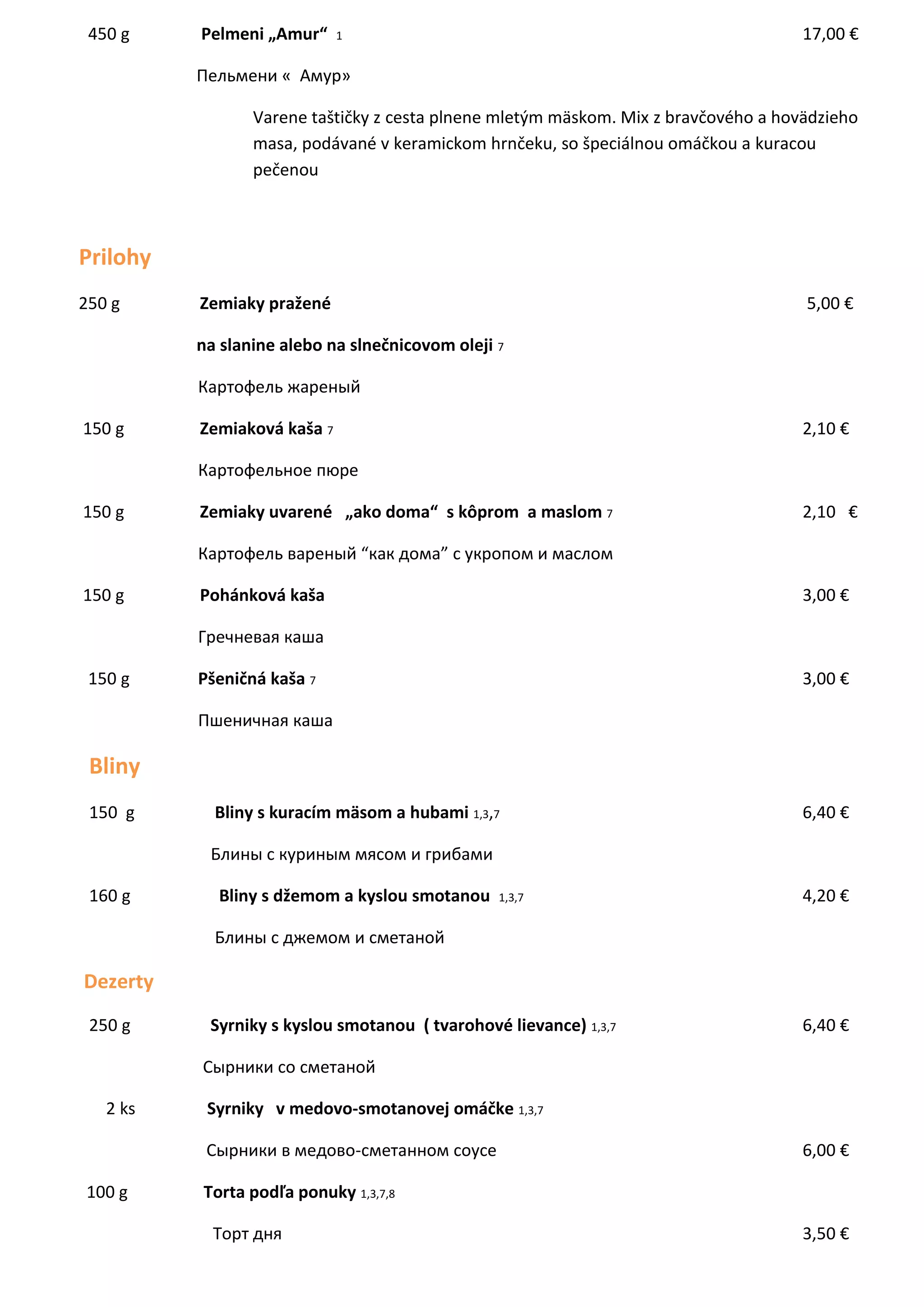 Jedalny listok 2020 | PDF