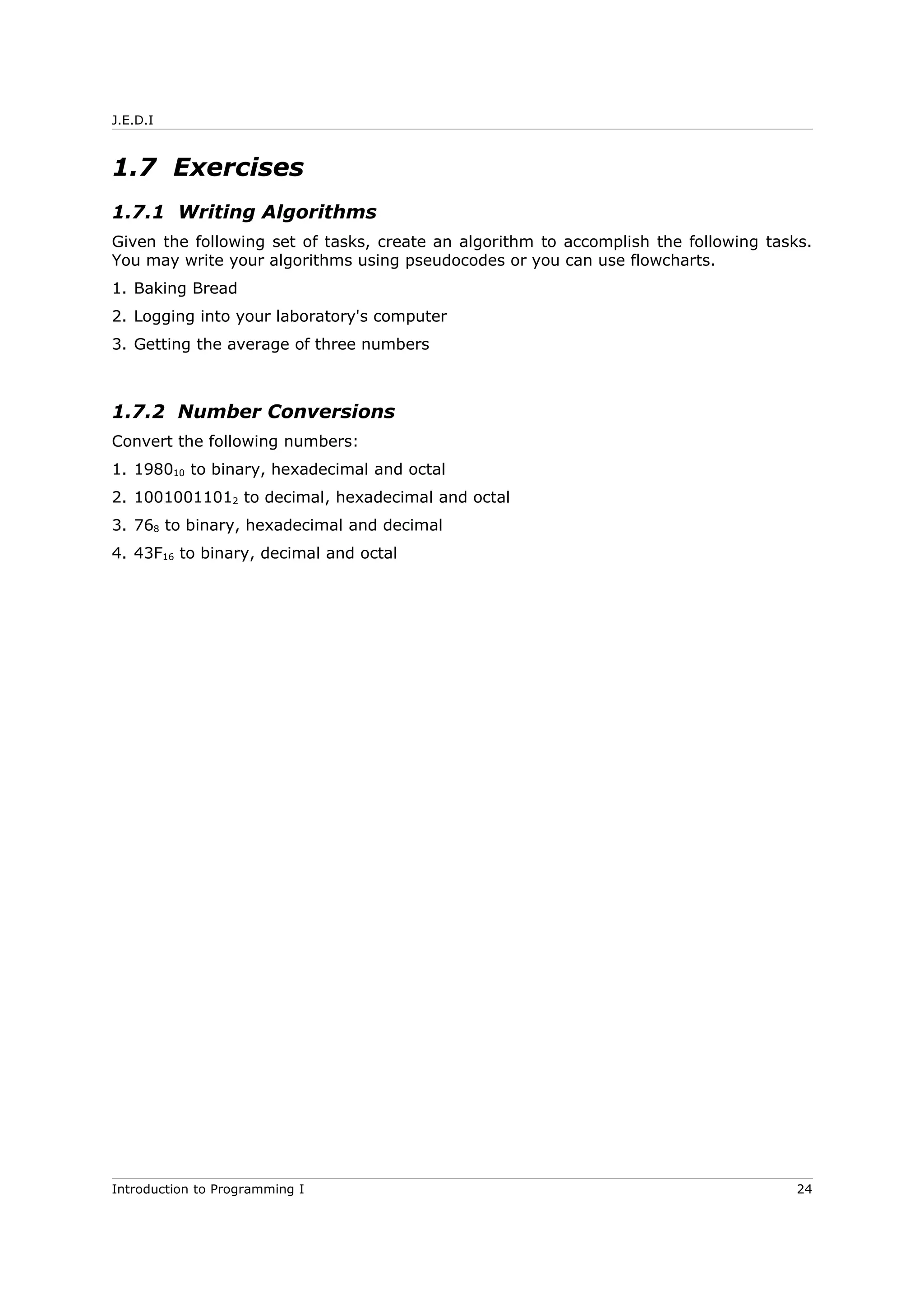 Jedi Course Notes Intro To Programming 1 Pdf