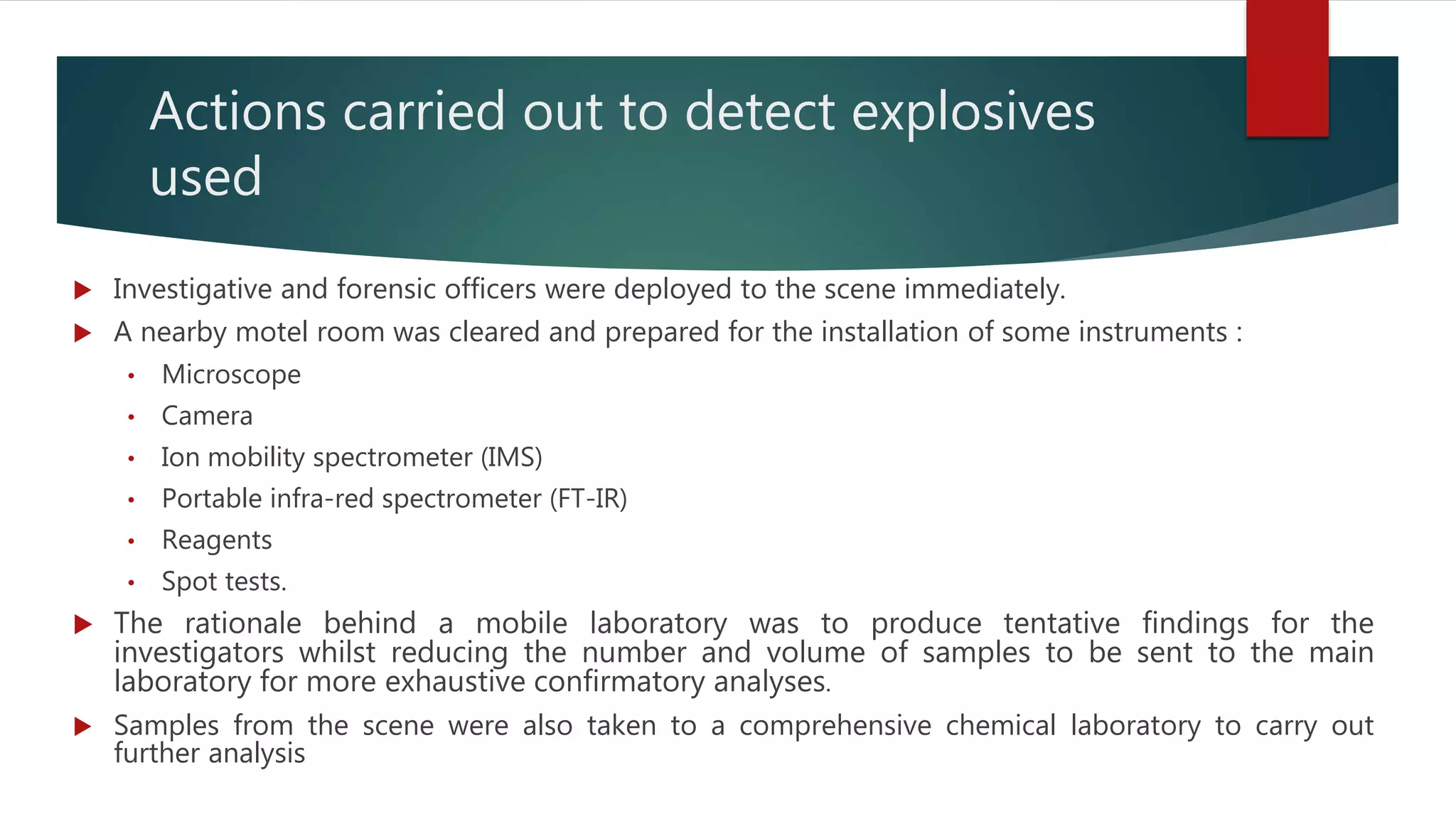 Forensic Terrorism: Detection of Explosives | PPTX