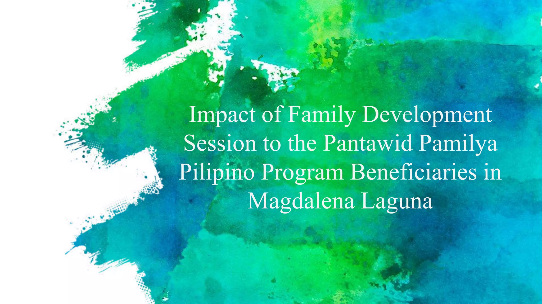 Family Development Session to the Pantawid Pamilya Pilipino Program ...