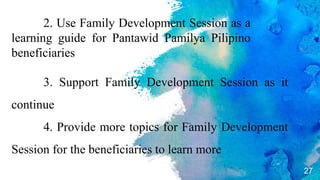 Family Development Session to the Pantawid Pamilya Pilipino Program ...