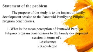 Family Development Session to the Pantawid Pamilya Pilipino Program ...