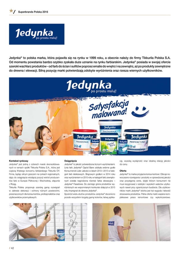 Case study marki Jedynka z Albumu Superbrands Polska 2016 | PDF