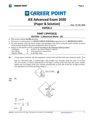 Jee advanced-2020-paper-2-solution | PDF